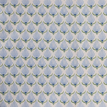 PARDIS COLLECTION - TULIPS CORNISH BLUE – The Mews Fabrics & Furnishings