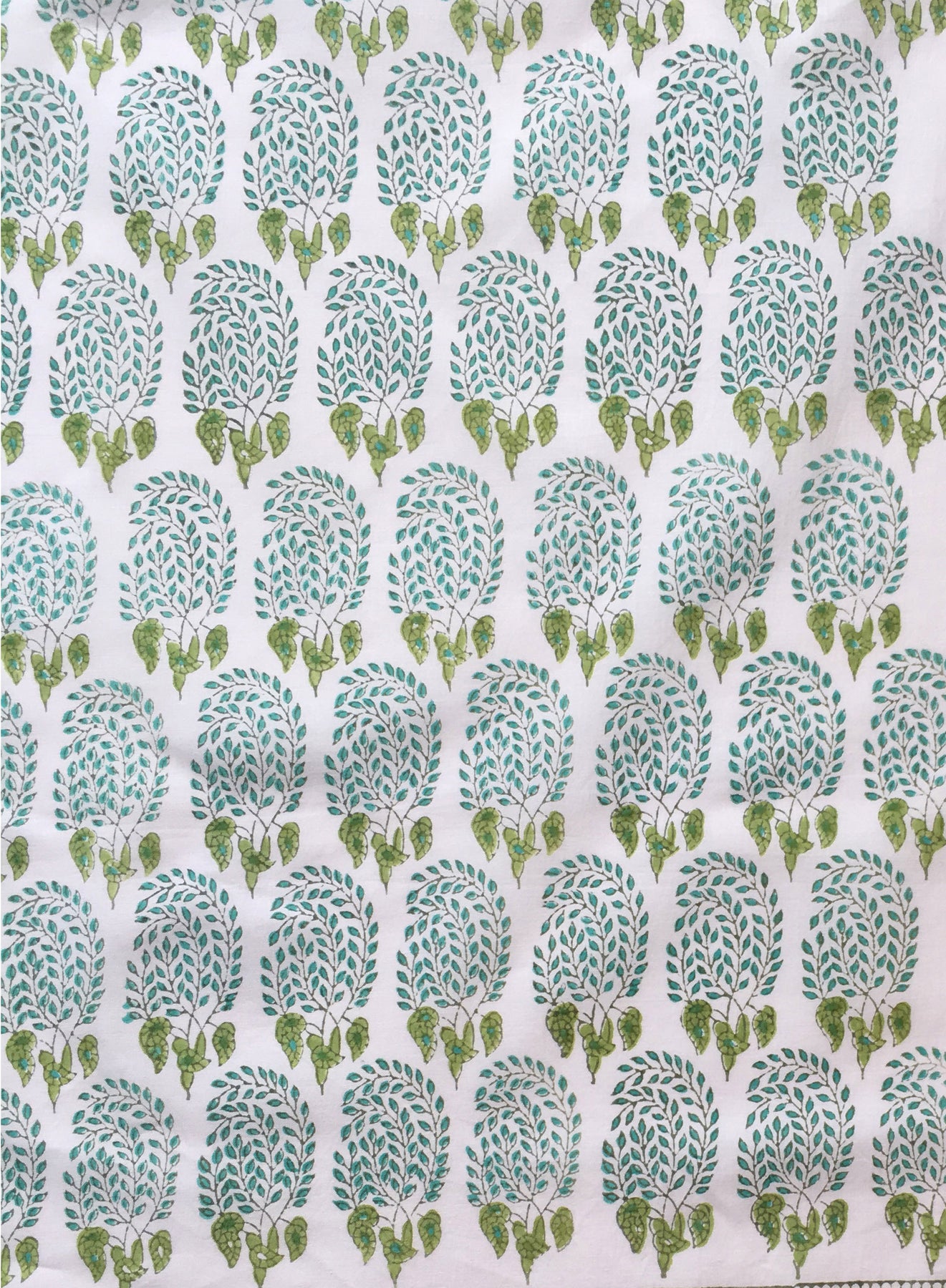 BUMBLE FABRIC IN AQUA/GREEN block print fabric from Pigott's Store ...