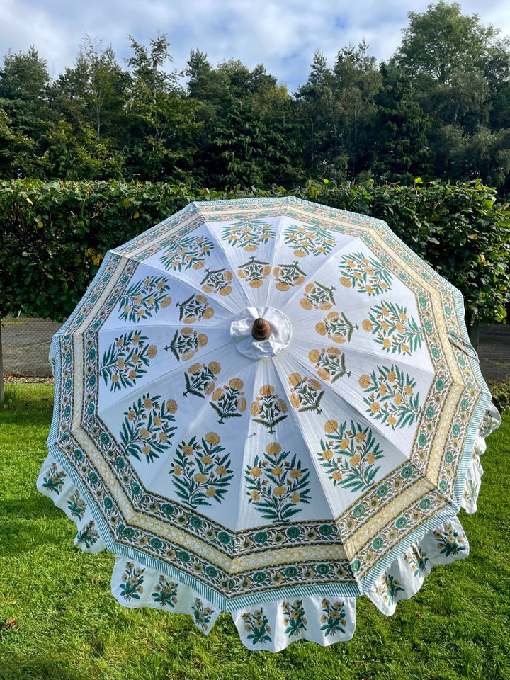 PARASOLS - Stunning garden parasols in pretty block printed cotton ...